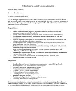 Office Supervisor Job Description: Responsibilities, Requirements, and ...
