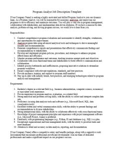 Program Analyst Job Description, Roles, Responsibilities, and Required ...