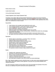 The Role of a Research Assistant Job Description, Responsibilities, and ...