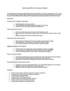 The Role of a Chief Content Officer Job Description, Responsibilities ...